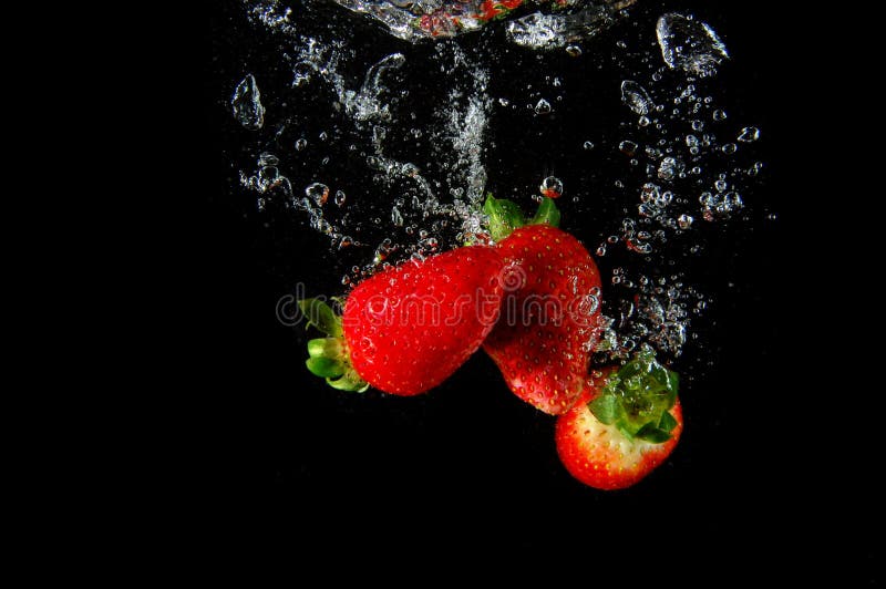 Strawberry in water stock image. Image of burst, bubble - 8959127