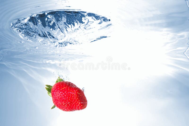 Strawberry in water stock image. Image of springtime, fresh - 9388101