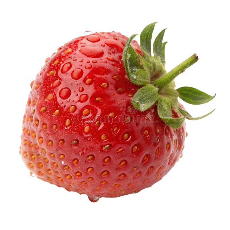 A Strawberry with Water Drops Stock Illustration - Illustration of ...