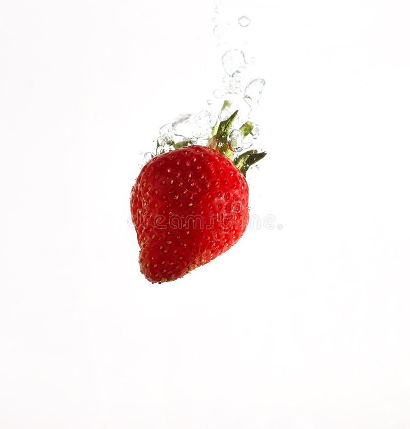 Strawberry in water stock image. Image of drop, motion - 160499137