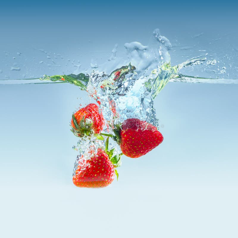 Strawberry in water stock photo. Image of fresh, bursts - 51875678