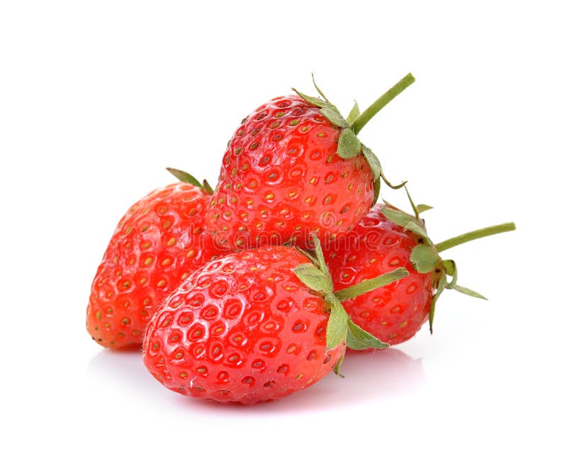 Strawberry on White Background Stock Image - Image of strawberries ...