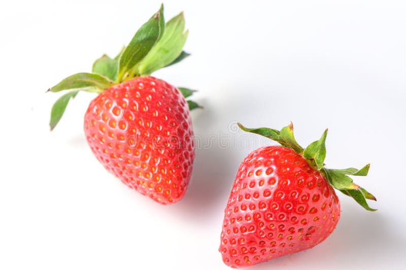 Strawberry on White Background Side View Stock Photo - Image of produce ...