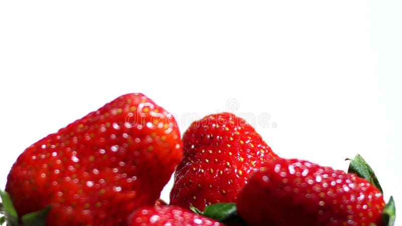 Strawberries Spinning on a White Background Stock Footage - Video of ...