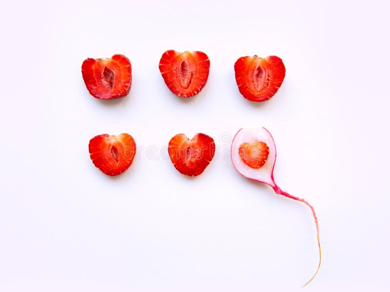 Strawberry on White Background, Top View. Berries Pattern, Flat Lay ...