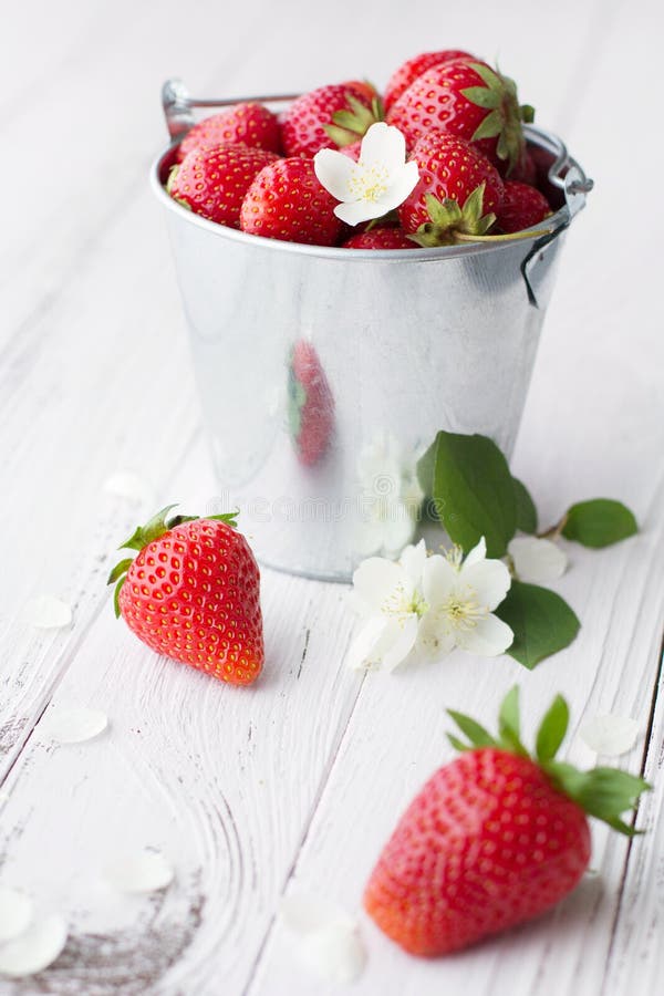 Strawberry on wooden table stock photo. Image of beauty - 47008376