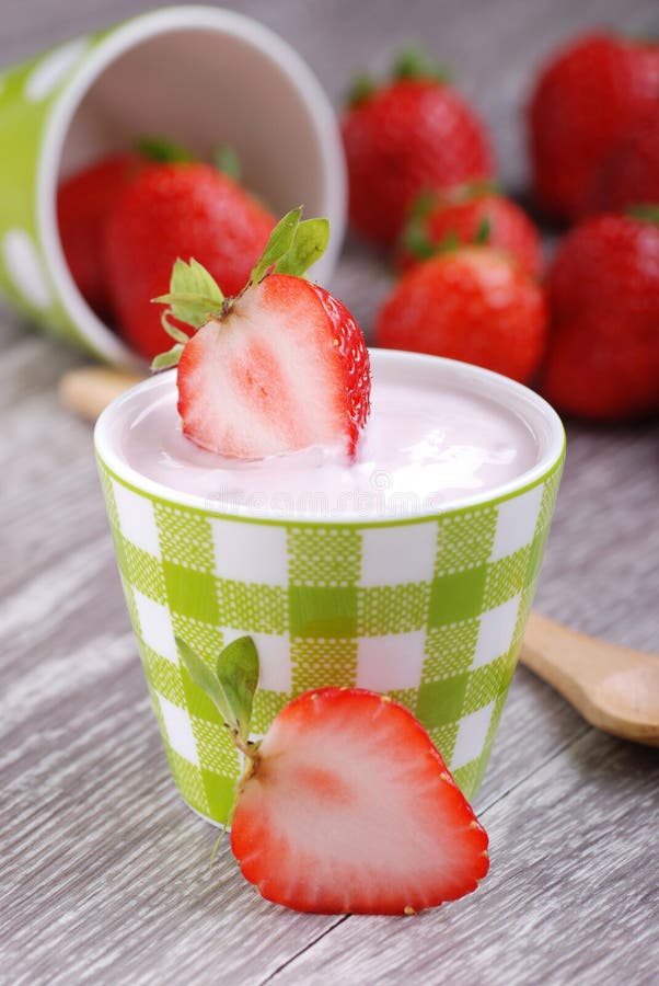 Strawberry yogurt stock image. Image of heart, cream - 23504265