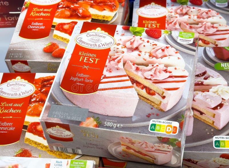 Strawberry Yogurt Cake Packaging Display with Nutritional Information ...