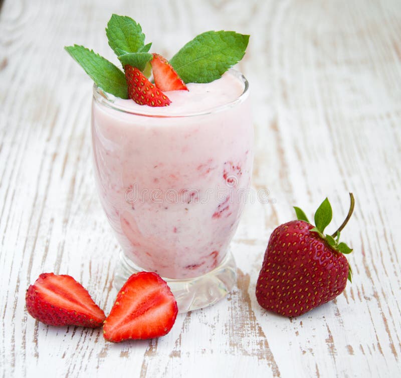 Strawberry Yogurt stock photo. Image of blended, smoothie - 33405092