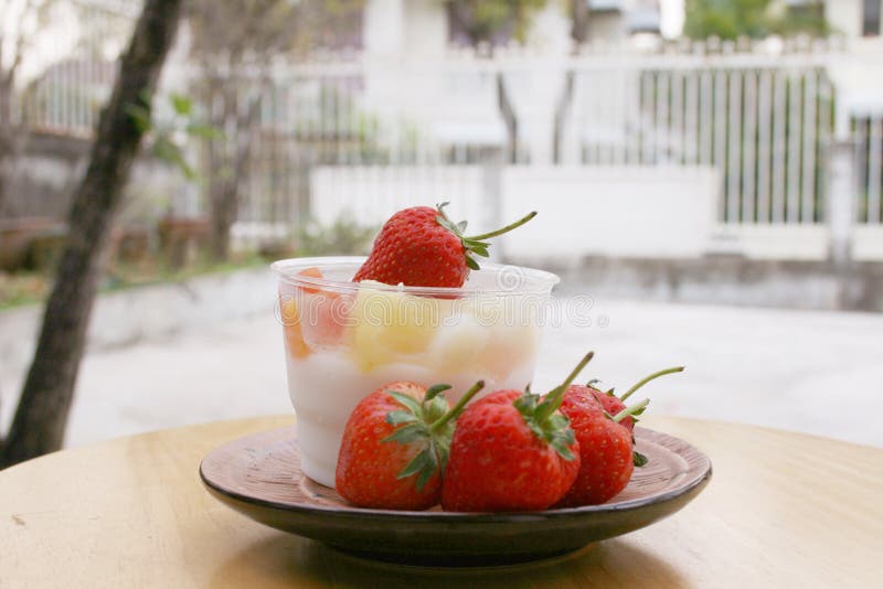 Strawberry,yogurt,yoghurt,yoghourt Stock Photo - Image of attacks ...