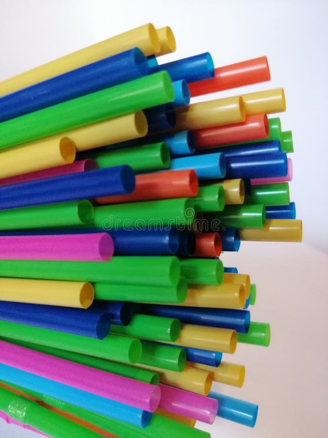 Straws in Colors on White Background Stock Image - Image of finger ...