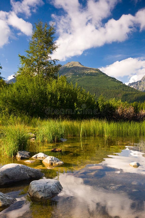 Strbske Pleso, Lake in Slovakia Stock Photo - Image of house, green ...