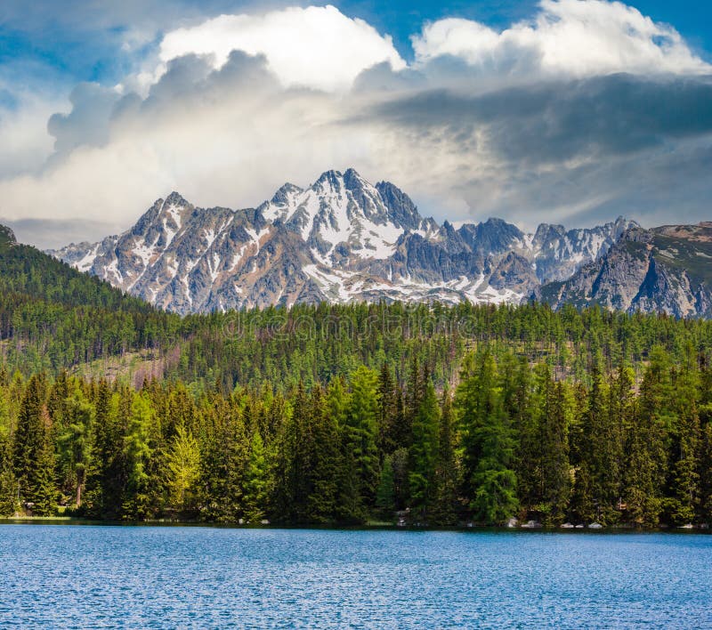 Strbske Pleso Mountain Lake Spring View, Slovakia Stock Photo - Image ...