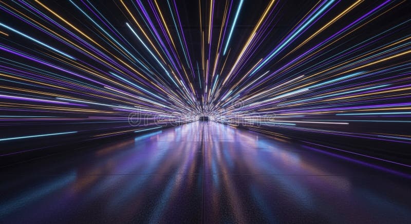 Streaking Light Trails Abstract Speed of Light Concept Stock Illustration - Illustration of ...