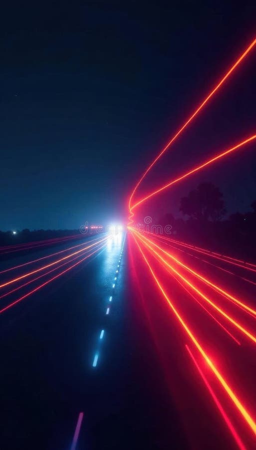 Streaking Light Trails Across Digital Interface, Speed, Computer, Web ...