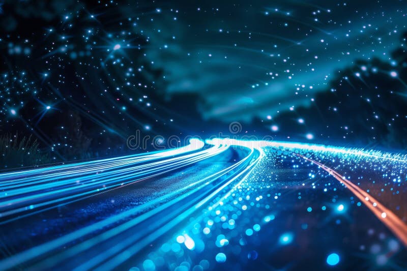 Streaks of Blue Light Signify Highspeed Data Transmission in the Realm ...