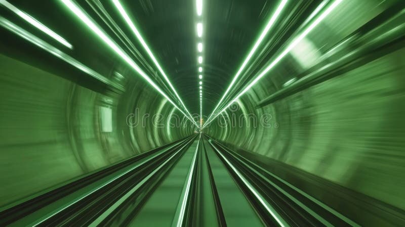 Streaks of Bright Green Light Create a Futuristic Visual Effect Stock ...