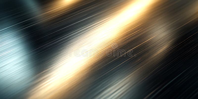 Streaks of Gold and Silver Light Dance Across a Brushed Metal Surface ...