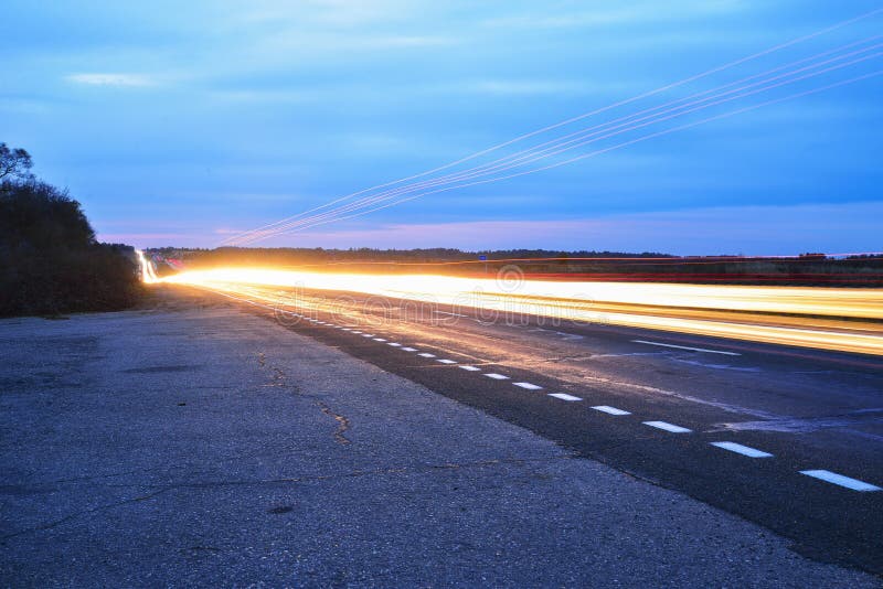 Streaks of light stock image. Image of speed, light, highway - 61367131