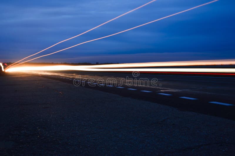 Car Light Streaks stock image. Image of evening, sunset - 59515747