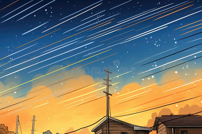 Streaks of Light Pollution in the Night Sky Stock Image - Image of ...