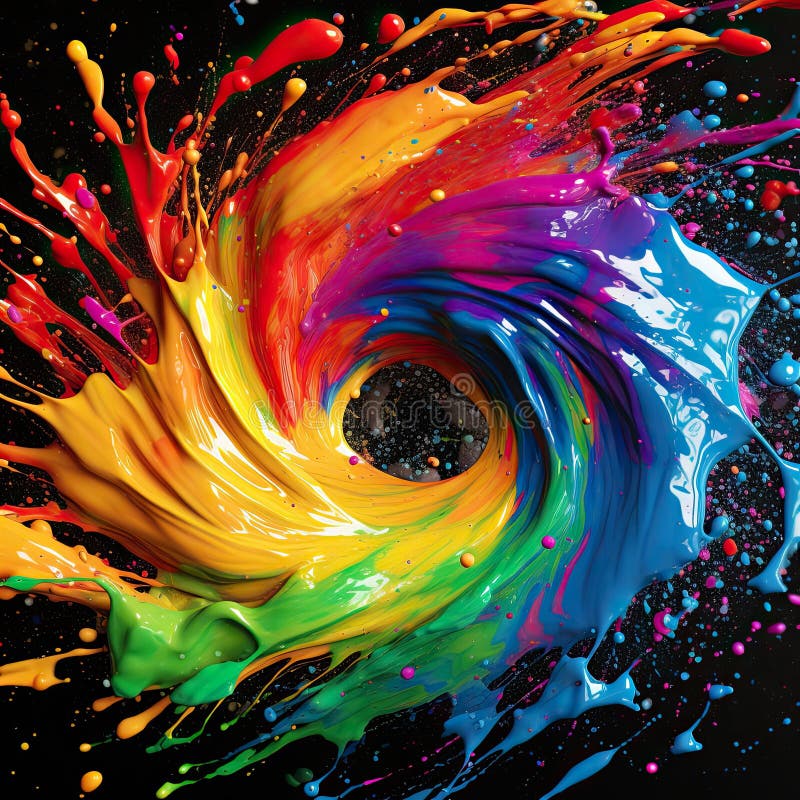 Streaks and Splashes of Colored Paint Stock Illustration - Illustration ...