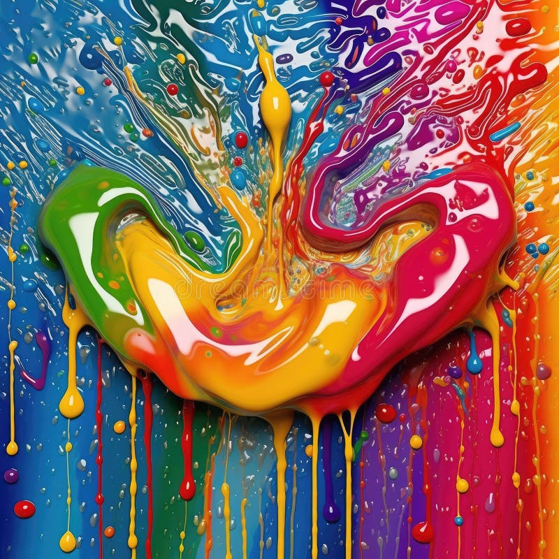 Streaks and Splashes of Colored Paint Stock Illustration - Illustration ...