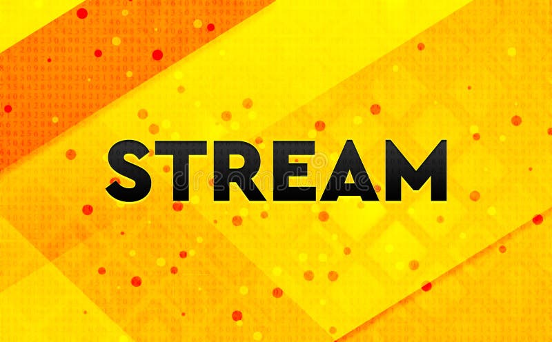 Stream Abstract Digital Banner Yellow Background Stock Illustration ...