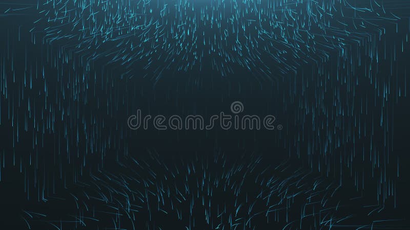 A Stream of Abstract Droplets Flying Around the Invisible Box. Slowly ...