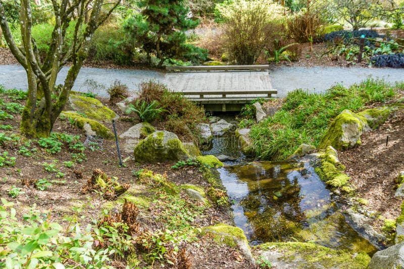 Stream Adn Garden Path stock image. Image of tourism - 274567867