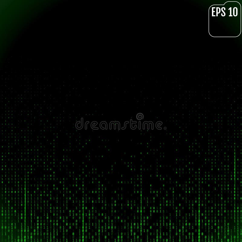 Binary Code Green Neon Glow Matrix. Vector Stock Vector - Illustration ...
