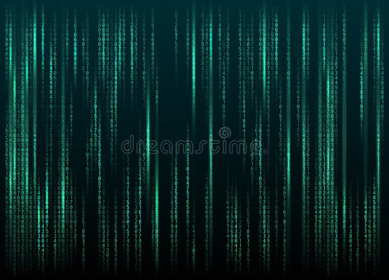 Stream Of Binary Code On Screen Abstract Vector Background Stock Vector Illustration Of Data