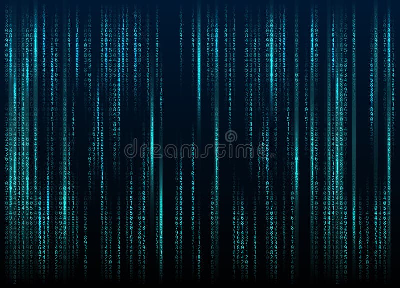 Decryption of Blue Digital Data Code Stock Illustration - Illustration of digital, encoding ...