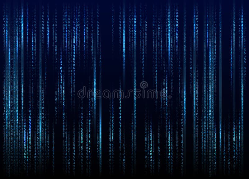 Stream of Binary Code on Screen. Abstract Vector Background Stock Vector - Illustration of ...