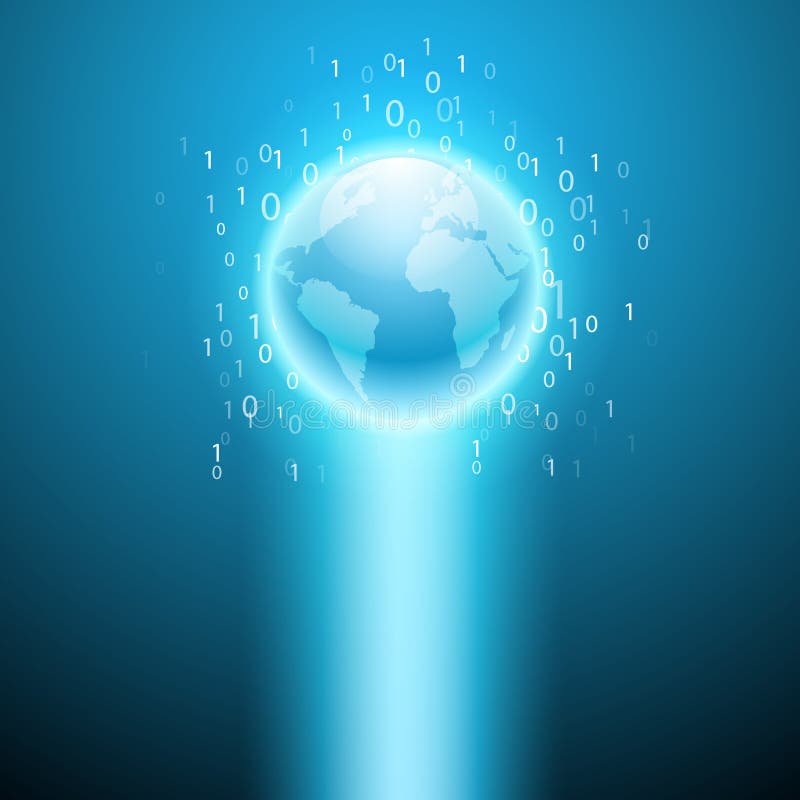Stream of Binary Code To the Globe. Stock Vector - Illustration of ... Stream of Binary Code To the Globe. Stock Vector - Illustration of ...