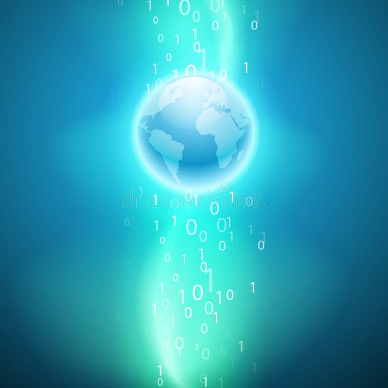 Binary code and globe stock illustration. Illustration of digital - 6002489
