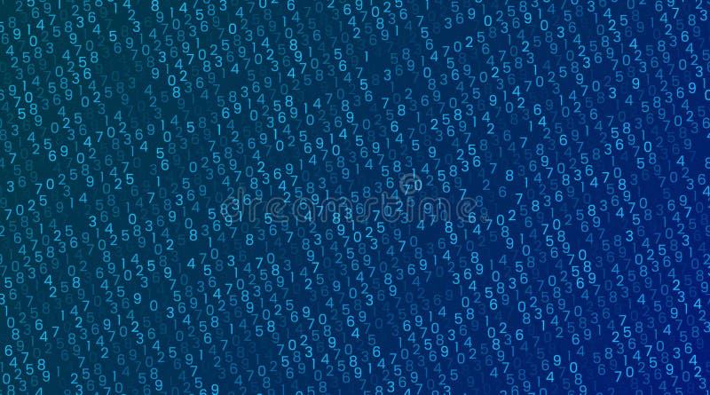 A Stream Of Binary Matrix Code On The Screen Numbers Of The Computer