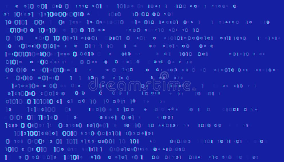 A Stream of Binary Matrix Code on the Screen. Numbers of the Computer Matrix Stock Vector ...