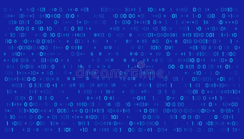 A Stream of Binary Matrix Code on the Screen. Numbers of the Computer Matrix Stock Vector ...