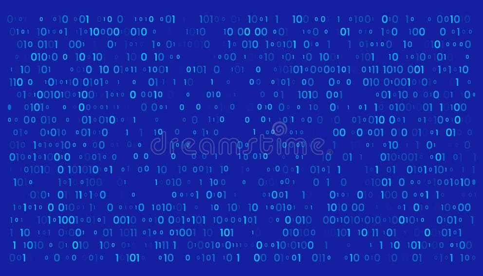 A Stream of Binary Matrix Code on the Screen. Numbers of the Computer Matrix Stock Vector ...