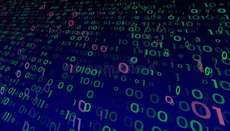 A Stream of Binary Matrix Code on the Screen. Numbers of the Computer Matrix Stock Vector ...