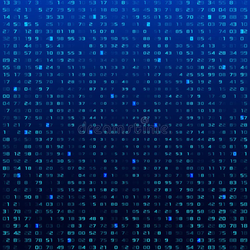 A Stream Of Binary Matrix Code On The Screen Numbers Of The Computer Matrix Stock Vector