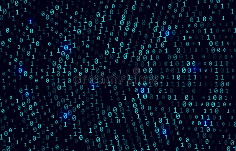 A Stream Of Binary Matrix Code On The Screen Numbers Of The Computer Matrix Stock Illustration