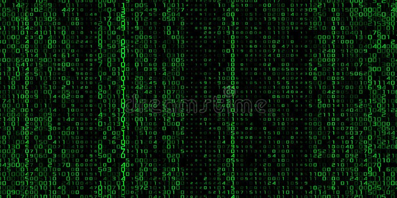 A Stream Of Binary Matrix Code On The Screen Numbers Of The Computer Matrix Stock Vector