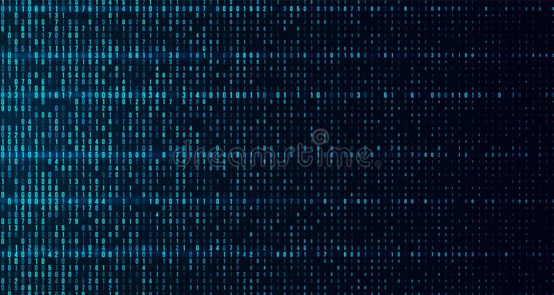 A Stream of Binary Matrix Code on the Screen. Numbers of the Computer ...