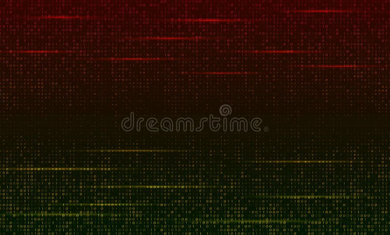 A Stream Of Binary Matrix Code On The Screen Numbers Of The Computer