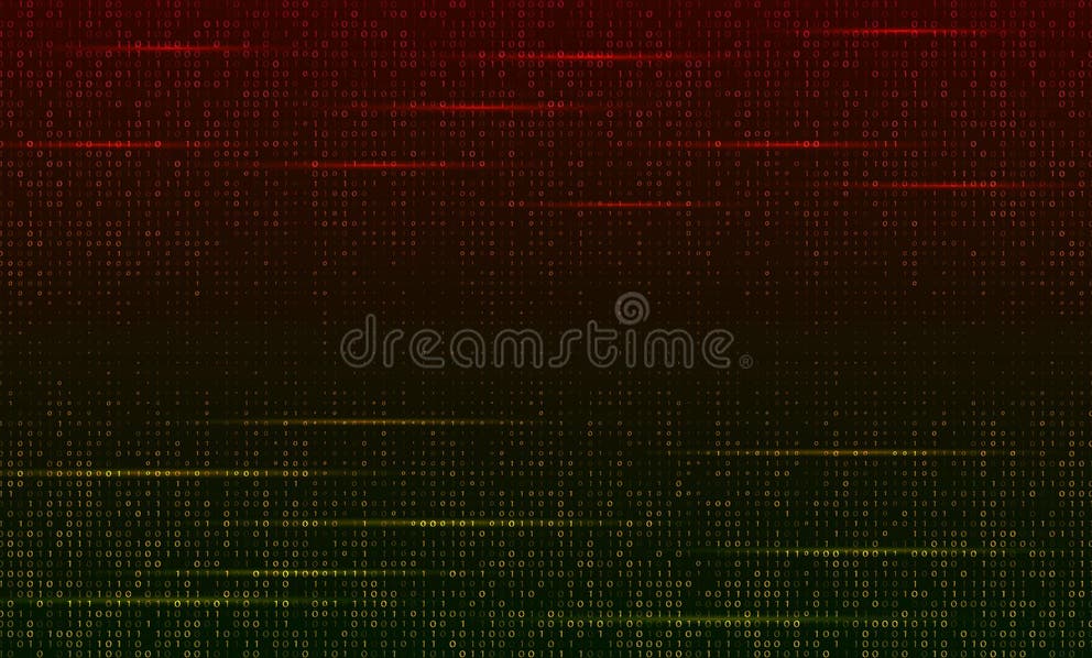 A Stream of Binary Matrix Code on the Screen. Numbers of the Computer ...