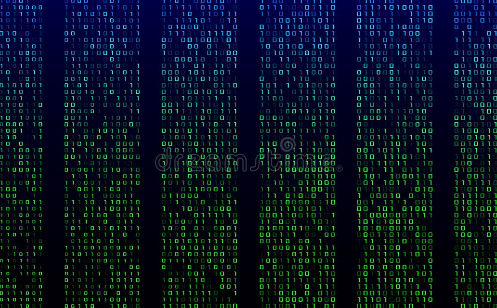A Stream of Binary Matrix Code on the Screen. Numbers of the Computer Matrix Stock Illustration ...