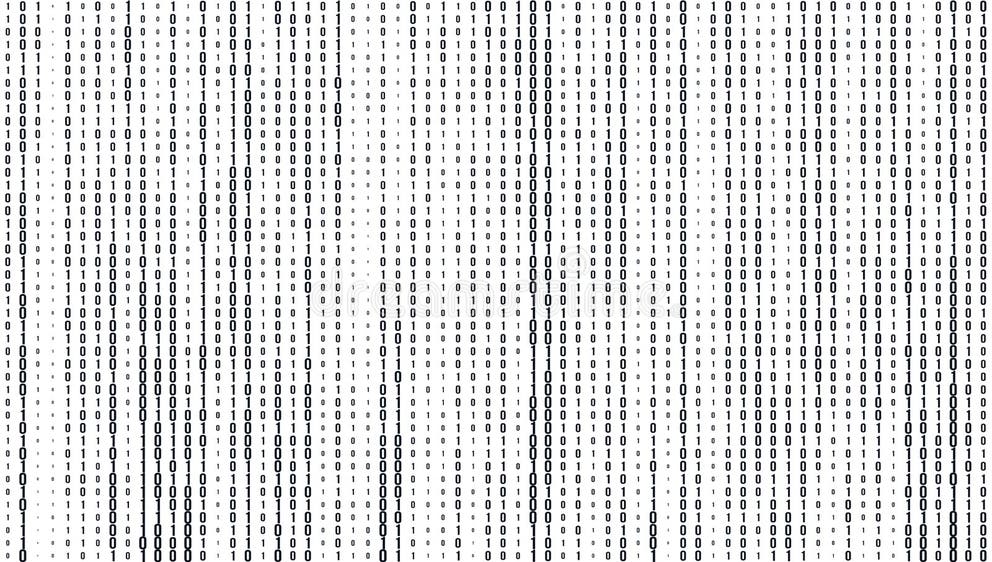 A Stream of Binary Matrix Code on the Screen. Numbers of the Computer ...