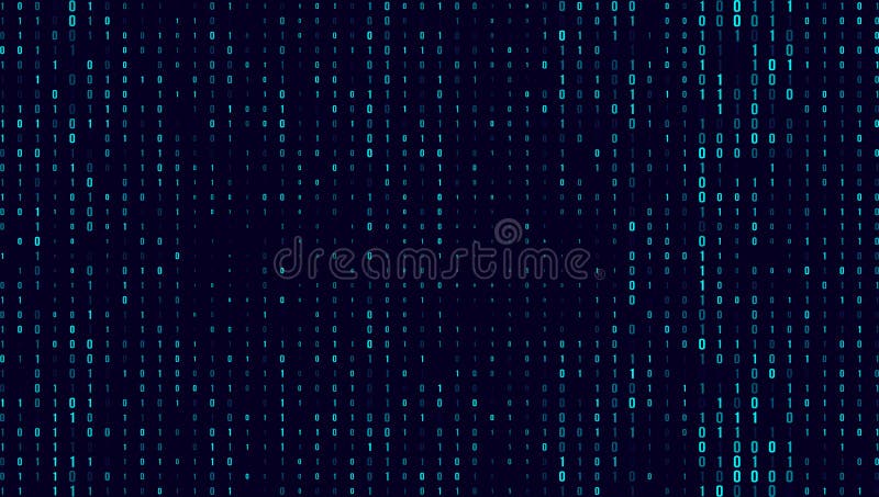 A Stream of Binary Matrix Code on the Screen. Numbers of the Computer ...